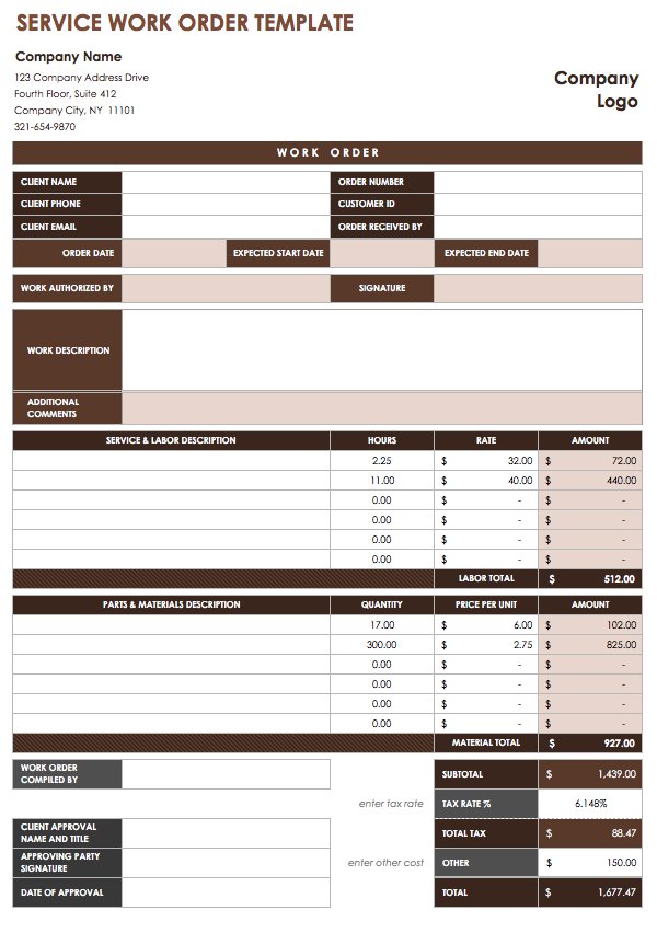 Get Your Work Order Report Template Right Now | Templatesz234.com ...