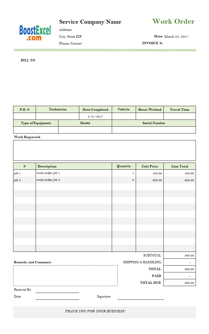 How To Use An It Work Order Template For Your Business | Templatesz234 ...