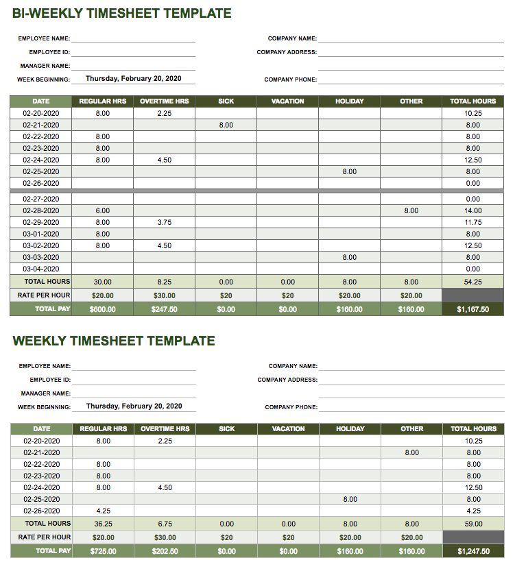 Using Google Sheets Timesheet Template To Track Time And Manage Tasks ...