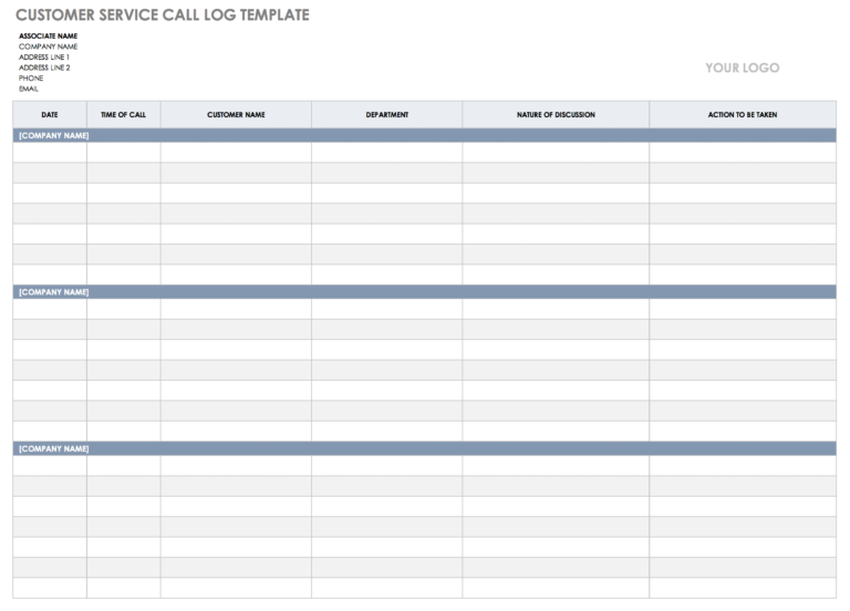How To Create An Effective Service Log Template | Templatesz234.com ...