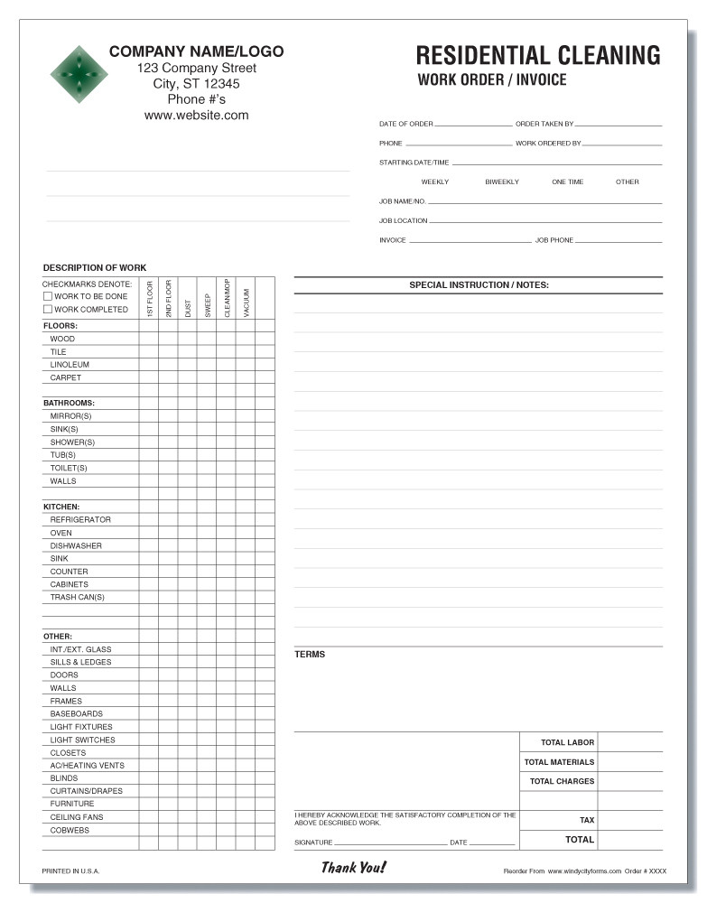 Why You Should Use A Cleaning Work Order Template | Templatesz234.com ...