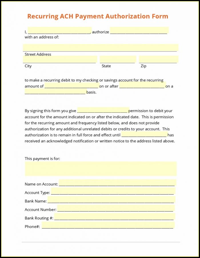Make Your Business Easier With Free Ach Authorization Form Template ...