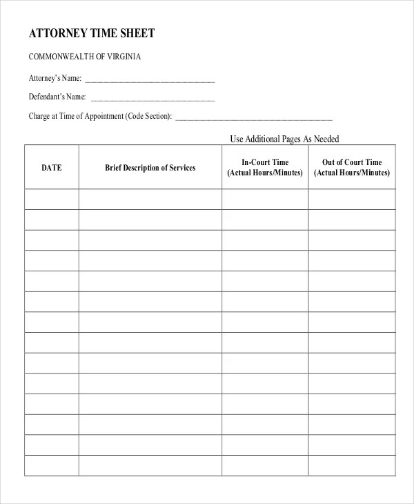 Law Office Timesheet Template For 2023 | Templatesz234.com ...