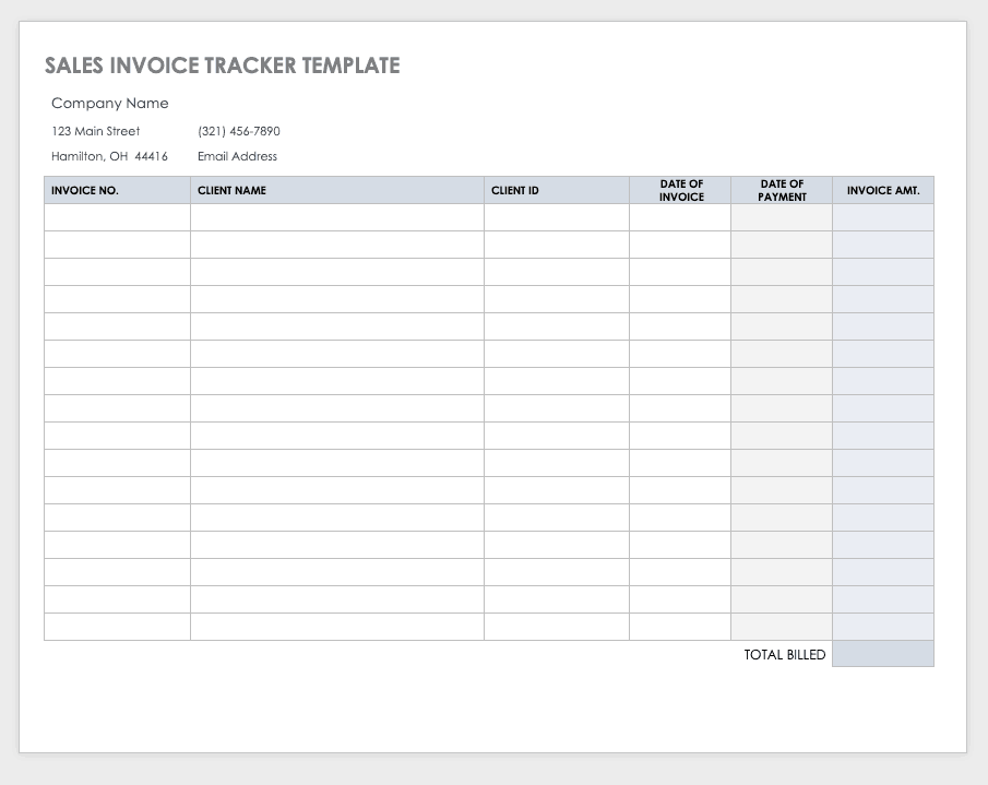 Introducing The Best Invoice Tracker Template Free | Templatesz234.com ...