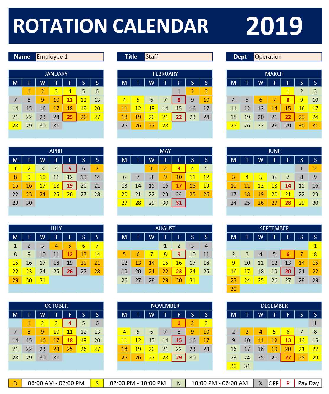 10 Hour Rotating Shift Schedule Template | Templatesz234.com ...