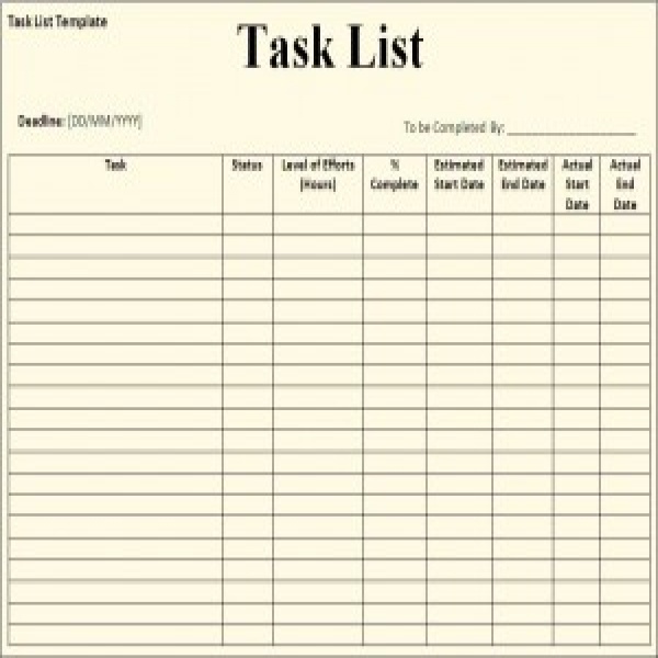 Weekly Task List Template For Work: Get Organized Now | Templatesz234 ...