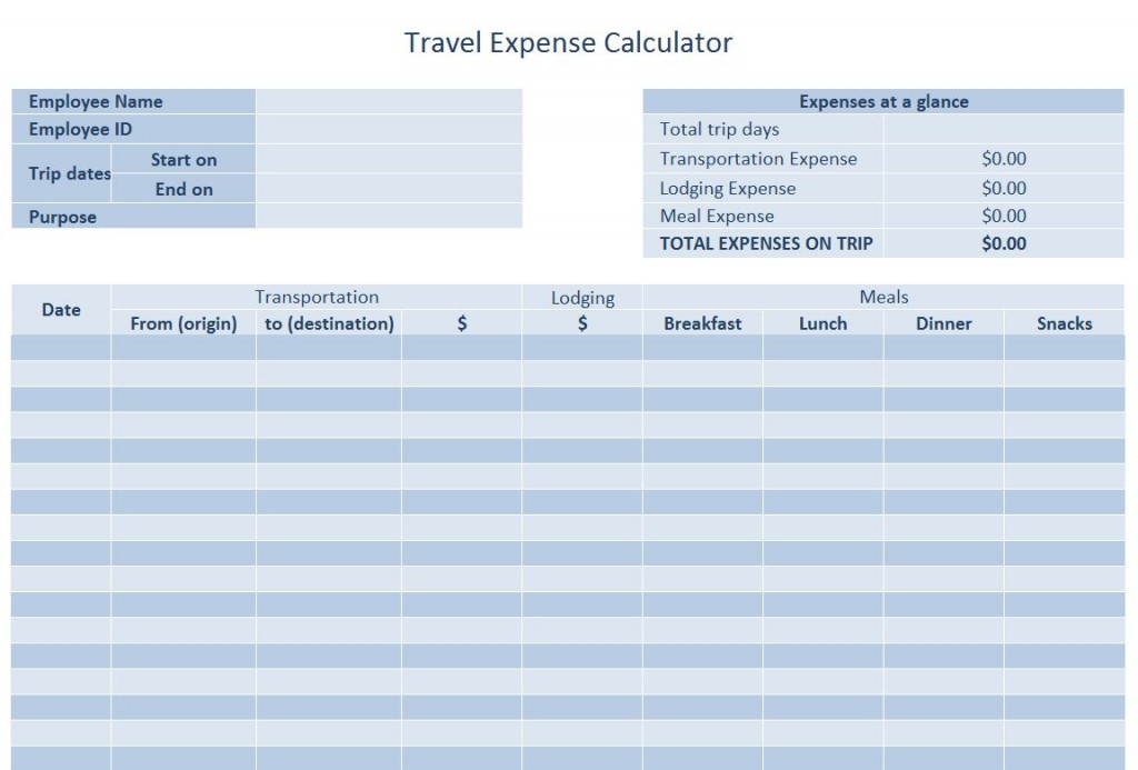 Create A Travel Expenses Spreadsheet Template For 2023 | Templatesz234 ...