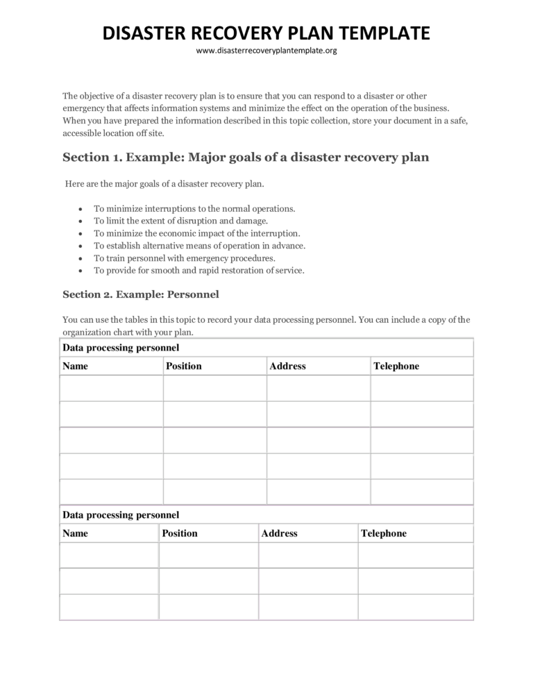 What Is A Disaster Recovery Template? | Templatesz234.com ...