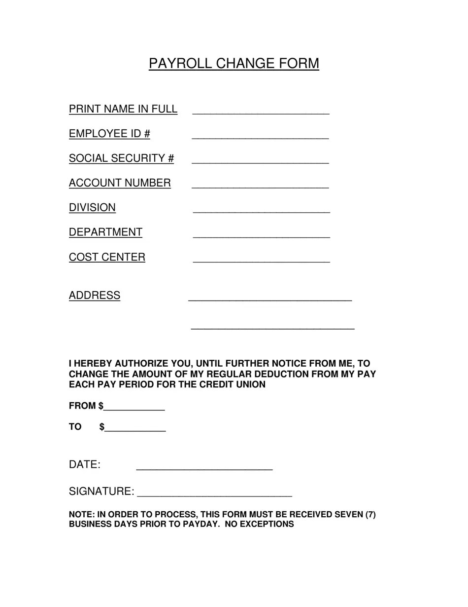 What Is A Payroll Change Form Template? | Templatesz234.com ...