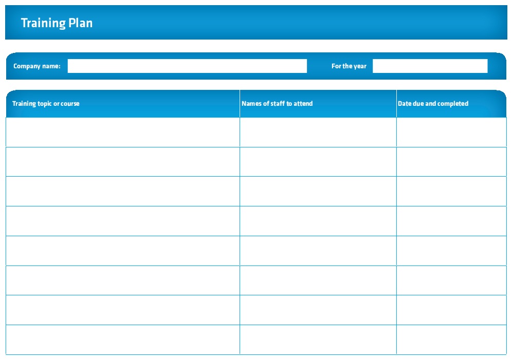 Sample Training Plan Template For Employees: Improve Your Company's ...