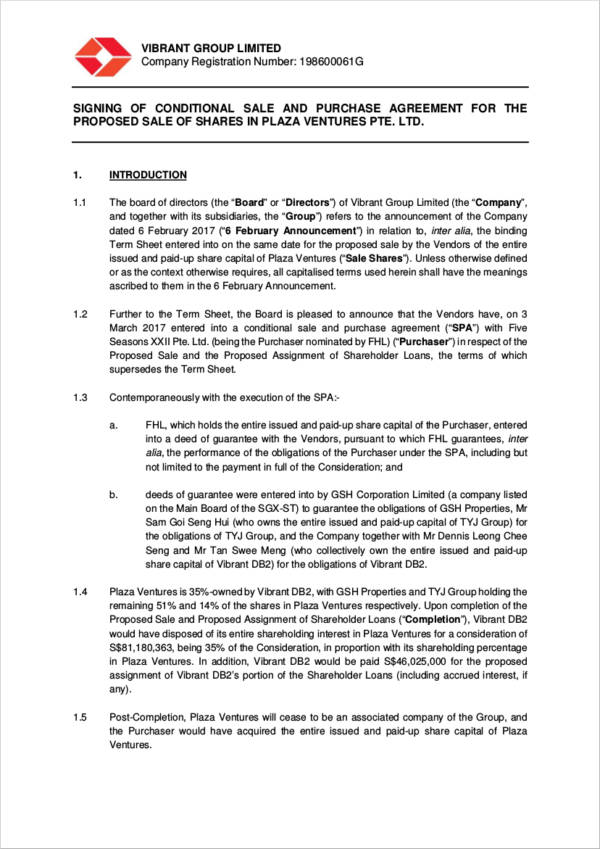 What Is A Conditional Sale Agreement? | Templatesz234.com ...