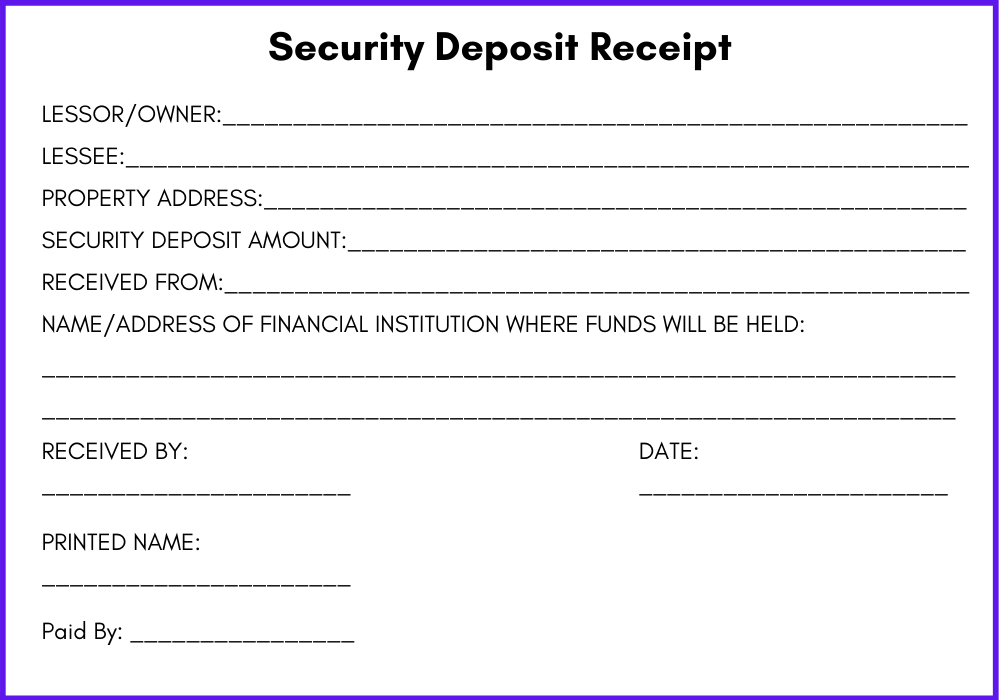 What Is A Sample Deposit Receipt? | Templatesz234.com - Templatesz234.com