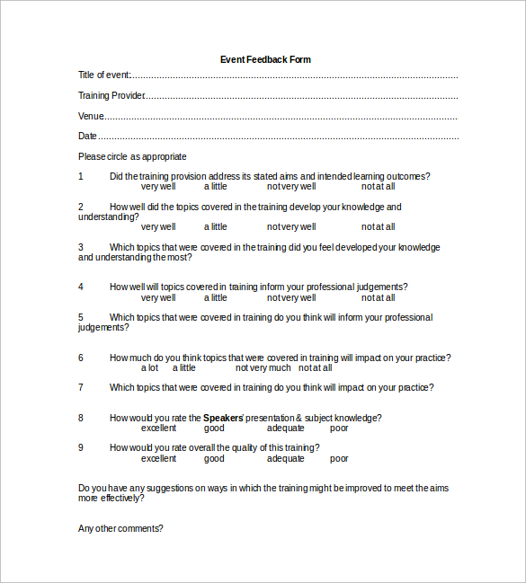 Create The Perfect Event Survey Form Template | Templatesz234.com ...