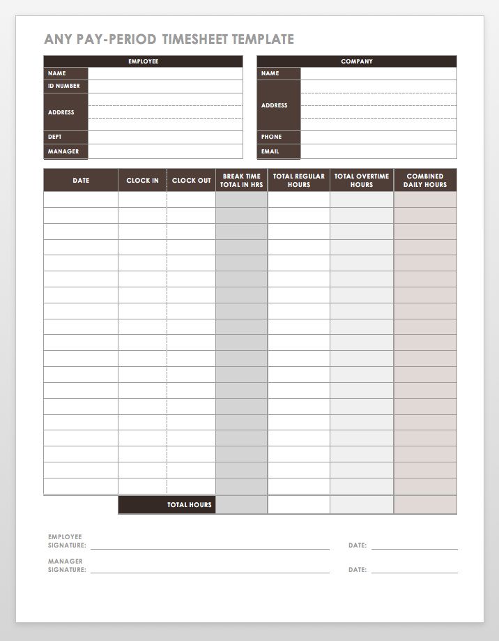 Employee Time Sheet Templates For 2023 And Beyond | Templatesz234.com ...