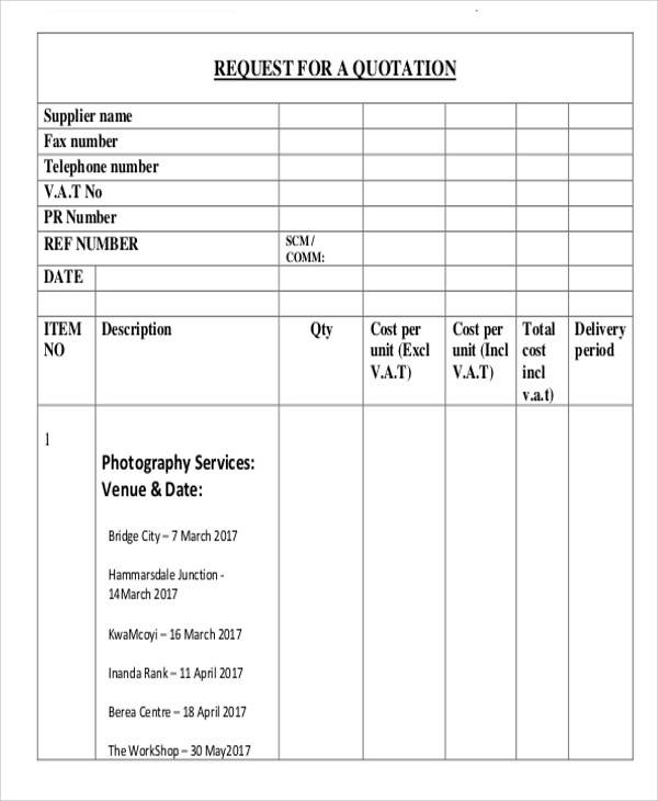 What Is An Event Quotation Sample? | Templatesz234.com - Templatesz234.com