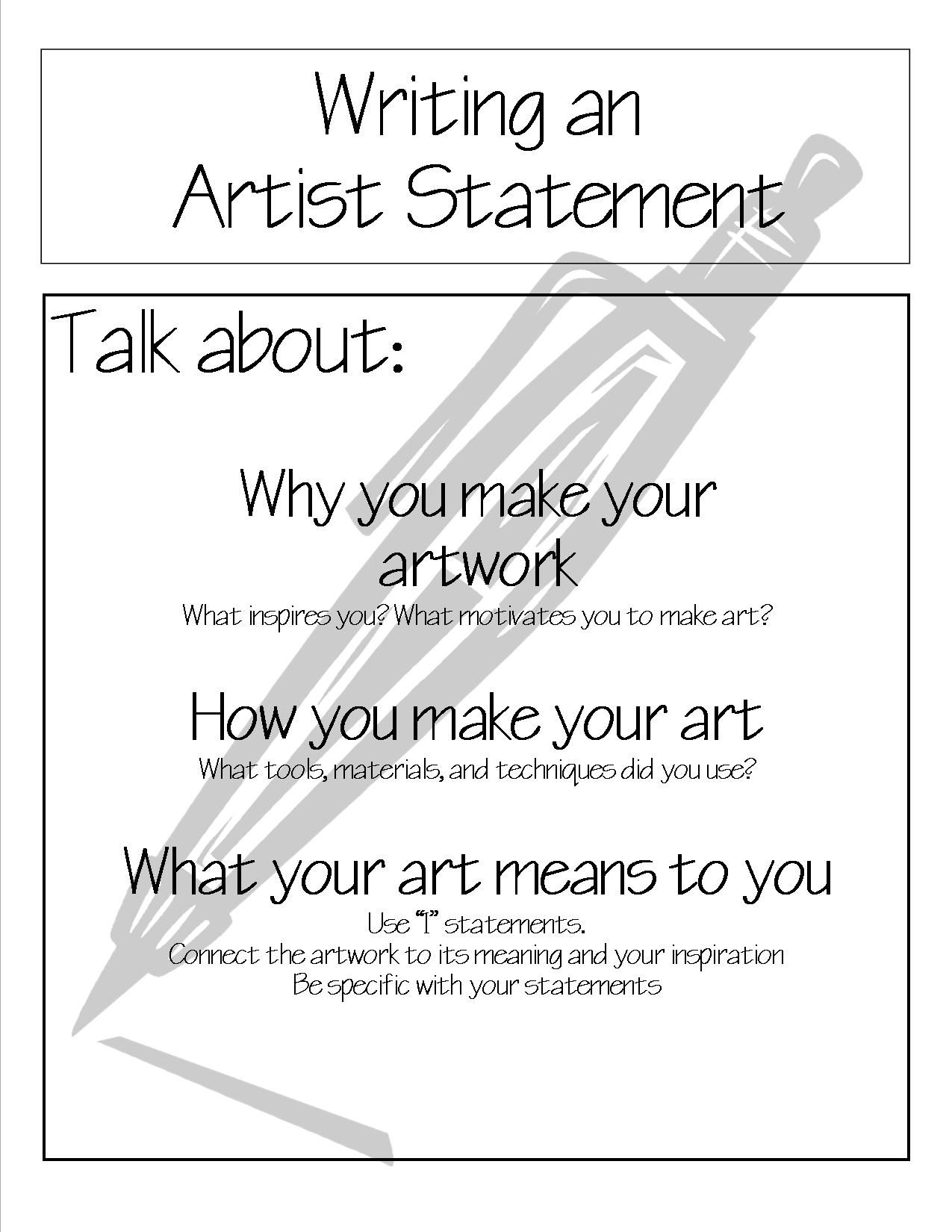 Creating The Perfect Artist Statement Worksheet | Templatesz234.com ...