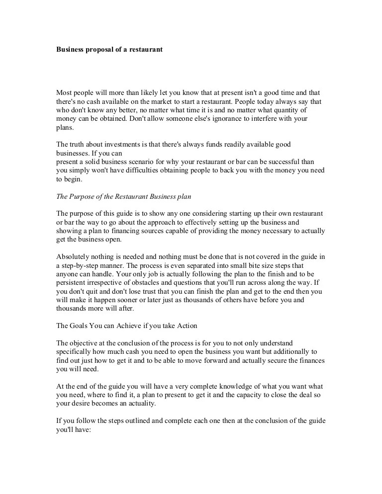 Writing A Restaurant Project Proposal In 2023 | Templatesz234.com ...