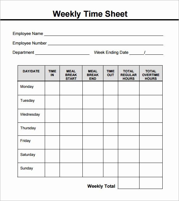 Free Basic Time Card Template To Help Manage Your Time | Templatesz234 ...