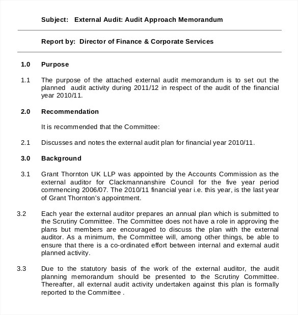 What Is An Audit Memo? | Templatesz234.com - Templatesz234.com