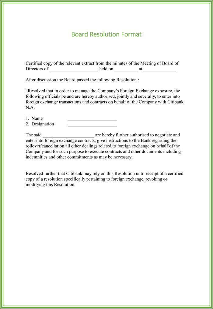 Free Board Resolution Templates Samples 2023 | Templatesz234.com ...