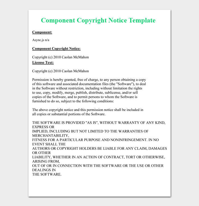 Writing A Copyright Notice With Samples | Templatesz234.com ...