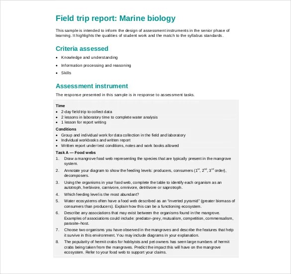 Field Trip Report Template: Make The Most Of Your School Trip ...