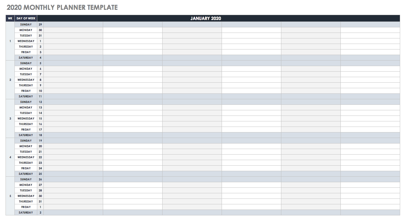 Organize Your Life With A Google Sheets Monthly Calendar Template ...