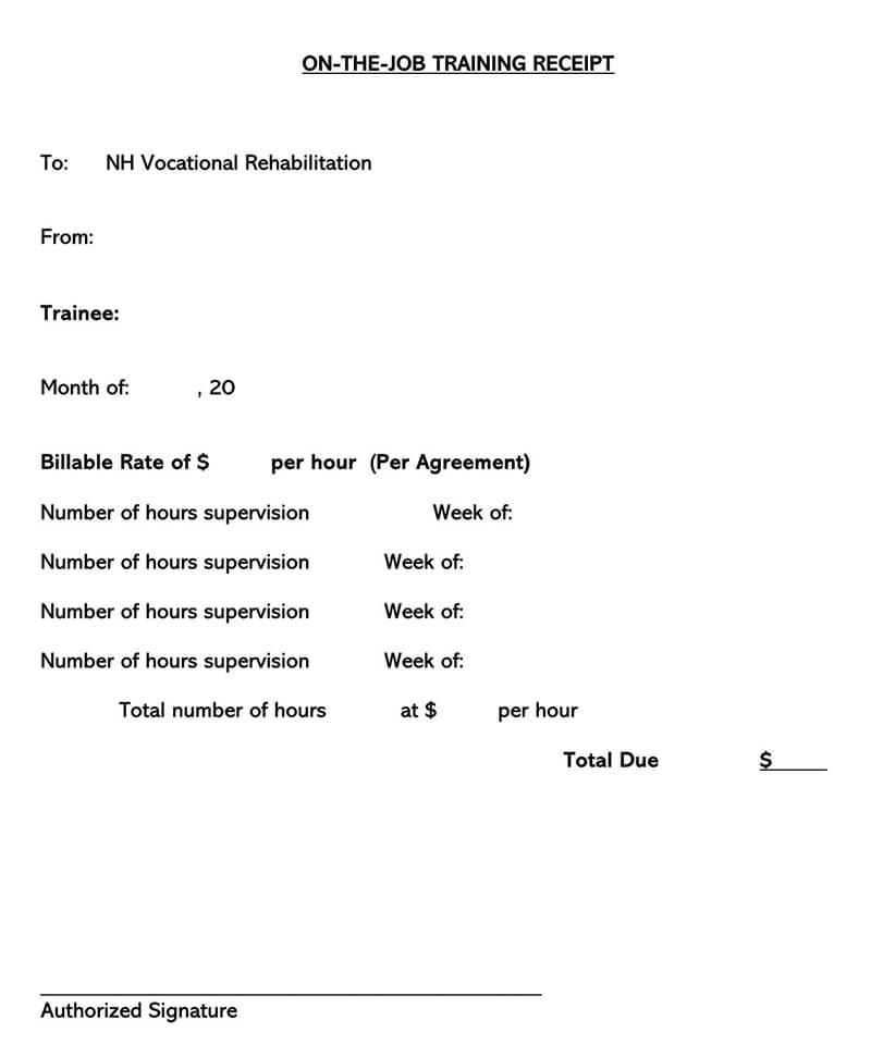 What Are Training Receipt Templates? | Templatesz234.com ...