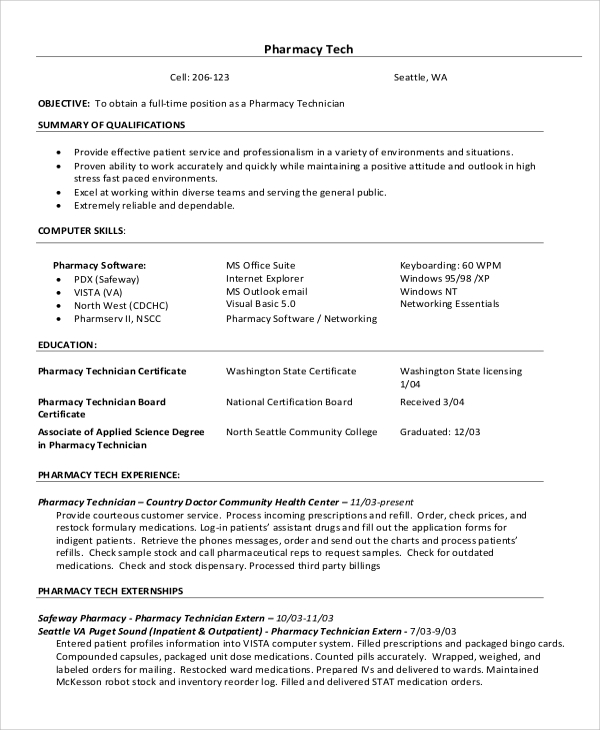 The Definitive Guide To Writing A Pharmacy Resume Objective ...