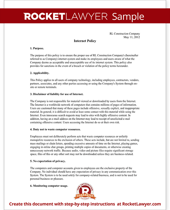 Guide To Creating An Internet Usage Policy And Templates ...