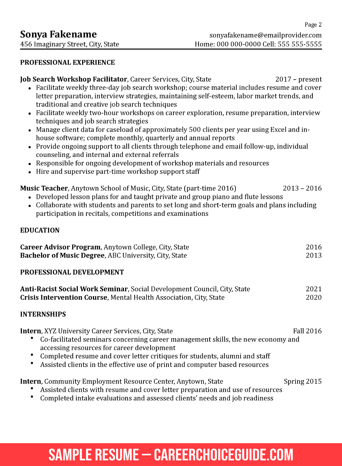 Counseling Resume Examples For A Great Career | Templatesz234.com ...