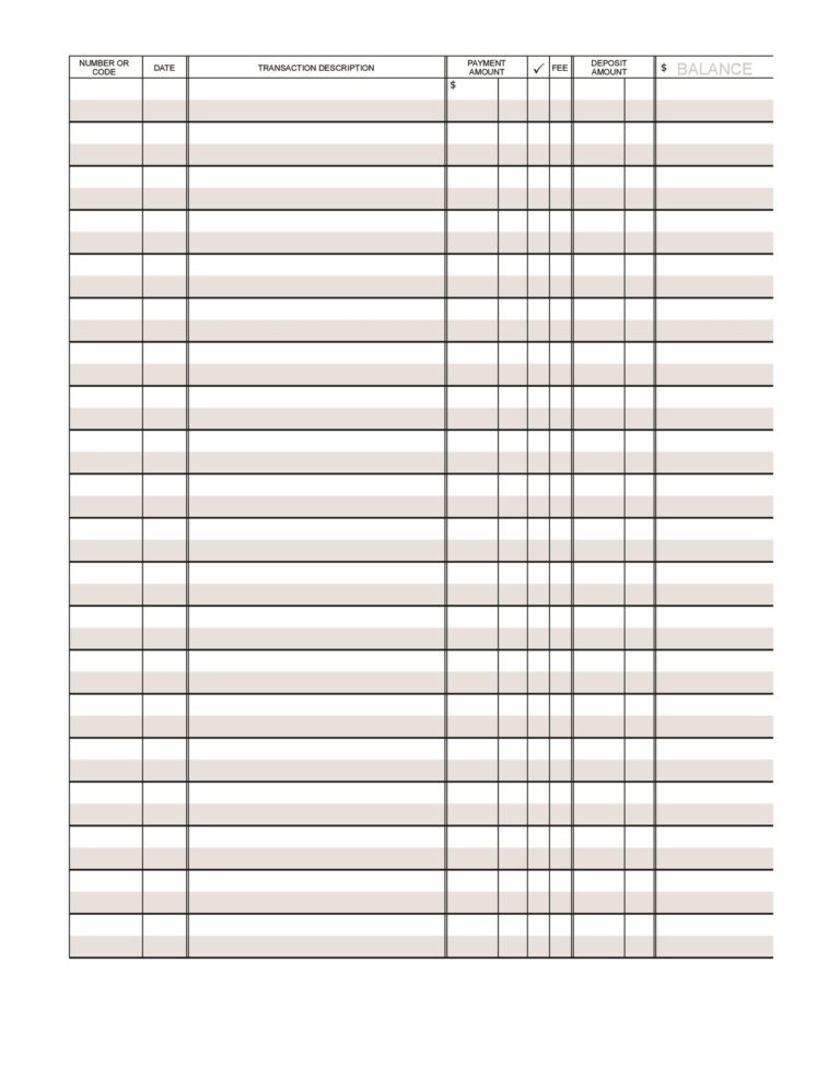 Free Checkbook Register Templates For The Year 2023 | Templatesz234.com ...