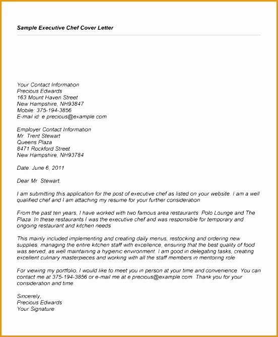 Best Chef Cover Letter Writing Tips For 2023 | Templatesz234.com ...