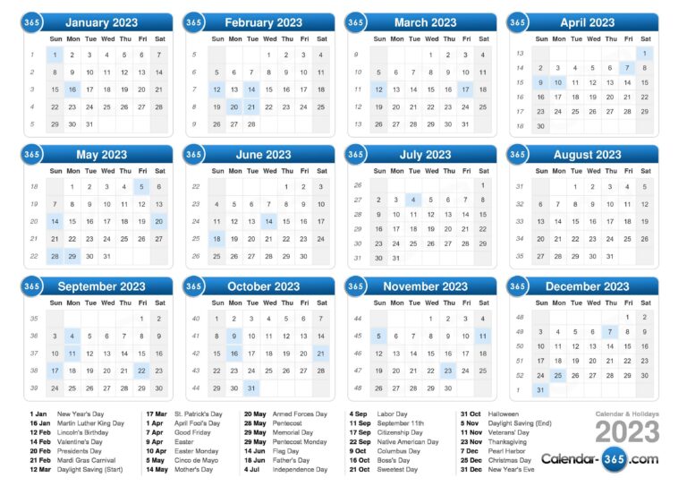 Weekly Calendar 2023 – Make The Most Out Of Each Day! | Templatesz234 ...