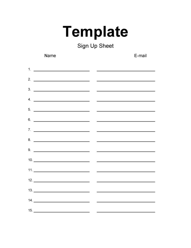 Printable Sign Up Sheet Template: Get Your Free Download Now ...