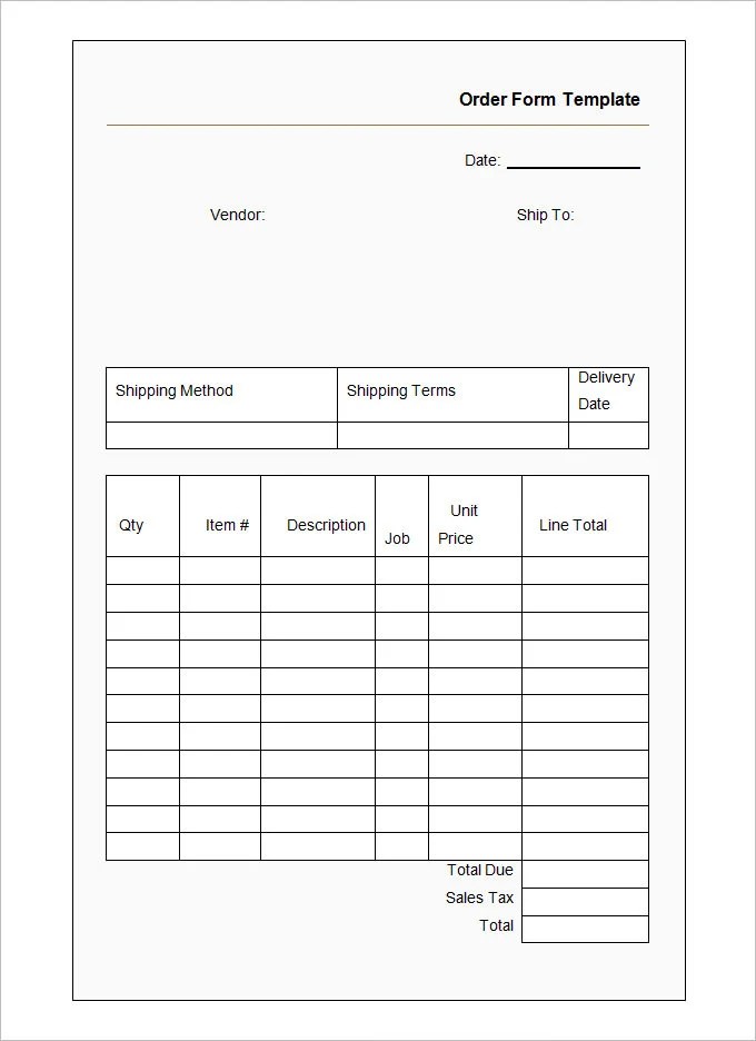 Create An Order Form Template In Excel Easily | Templatesz234.com ...