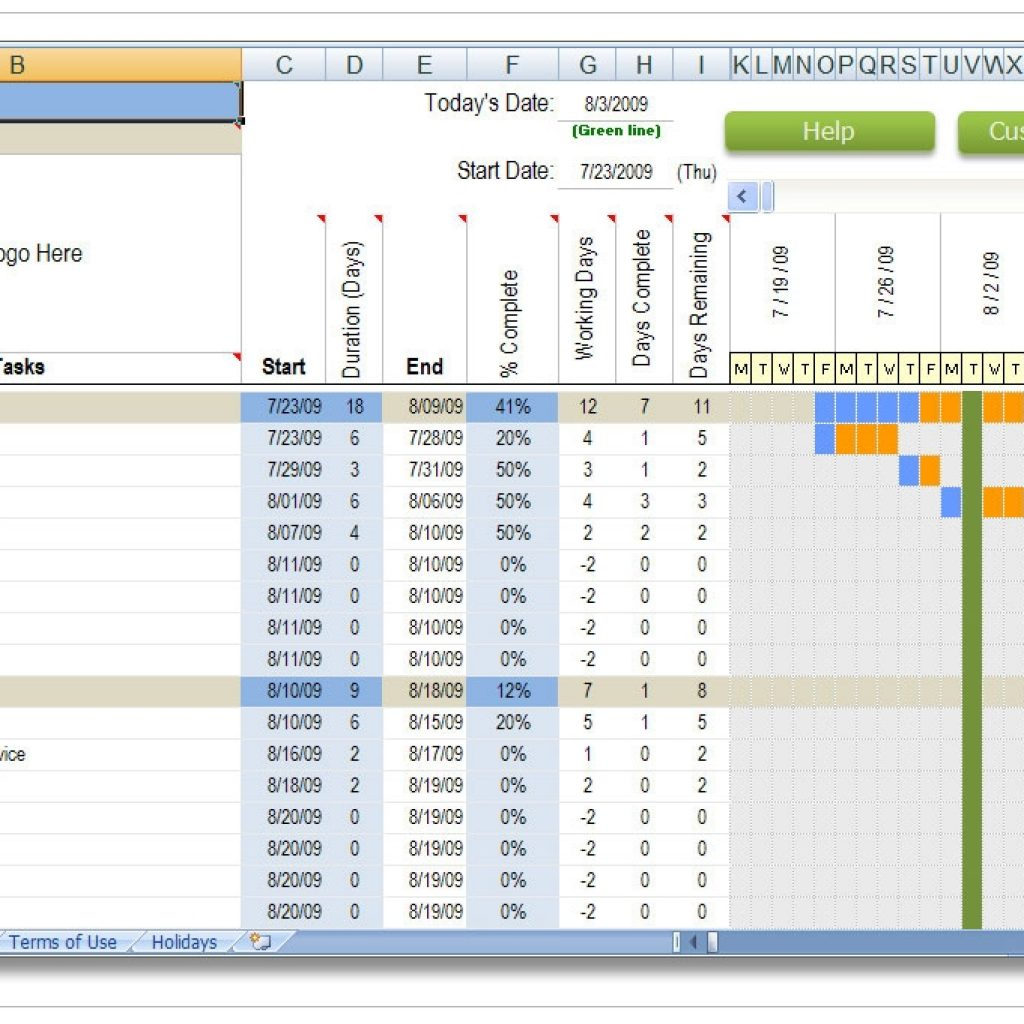 Construction Schedule In Excel - A Comprehensive Guide | Templatesz234 ...