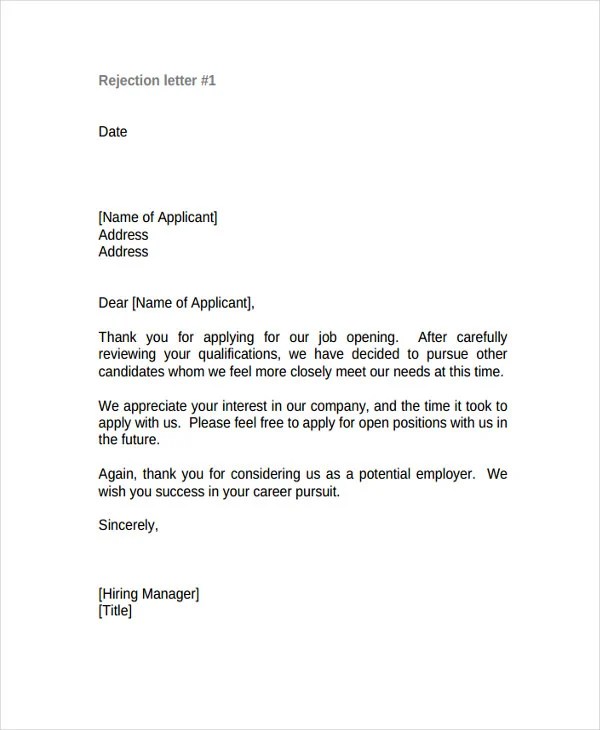 How To Write A Job Applicant Rejection Letter In 2023 | Templatesz234 ...