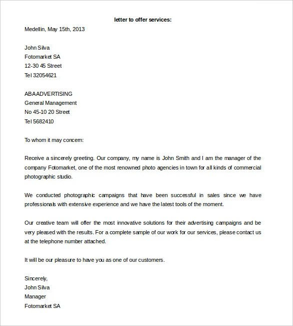 How To Write A Proposal Letter To Offer Services | Templatesz234.com ...
