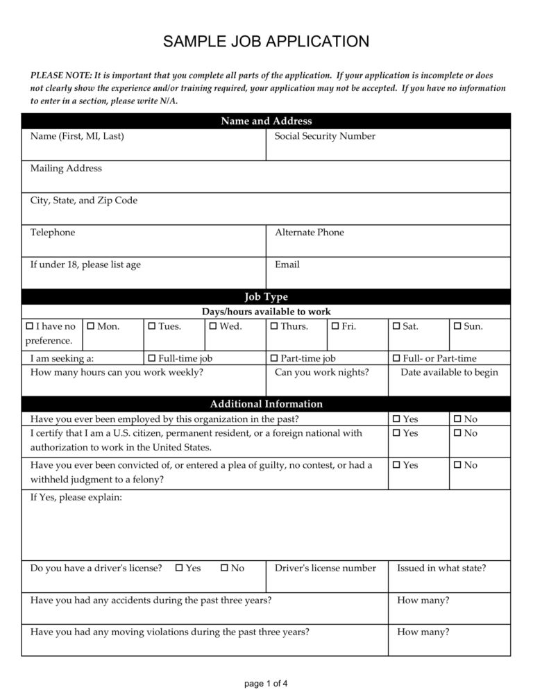 How To Write A General Employment Application Template | Templatesz234 ...