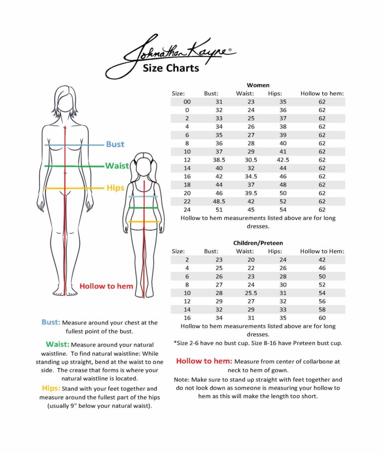 How To Use Size Charts To Find The Perfect Fit In 2023 | Templatesz234 ...
