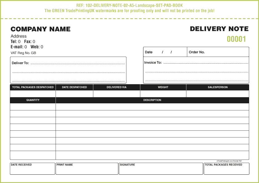 What Is A Company Delivery Note? | Templatesz234.com - Templatesz234.com