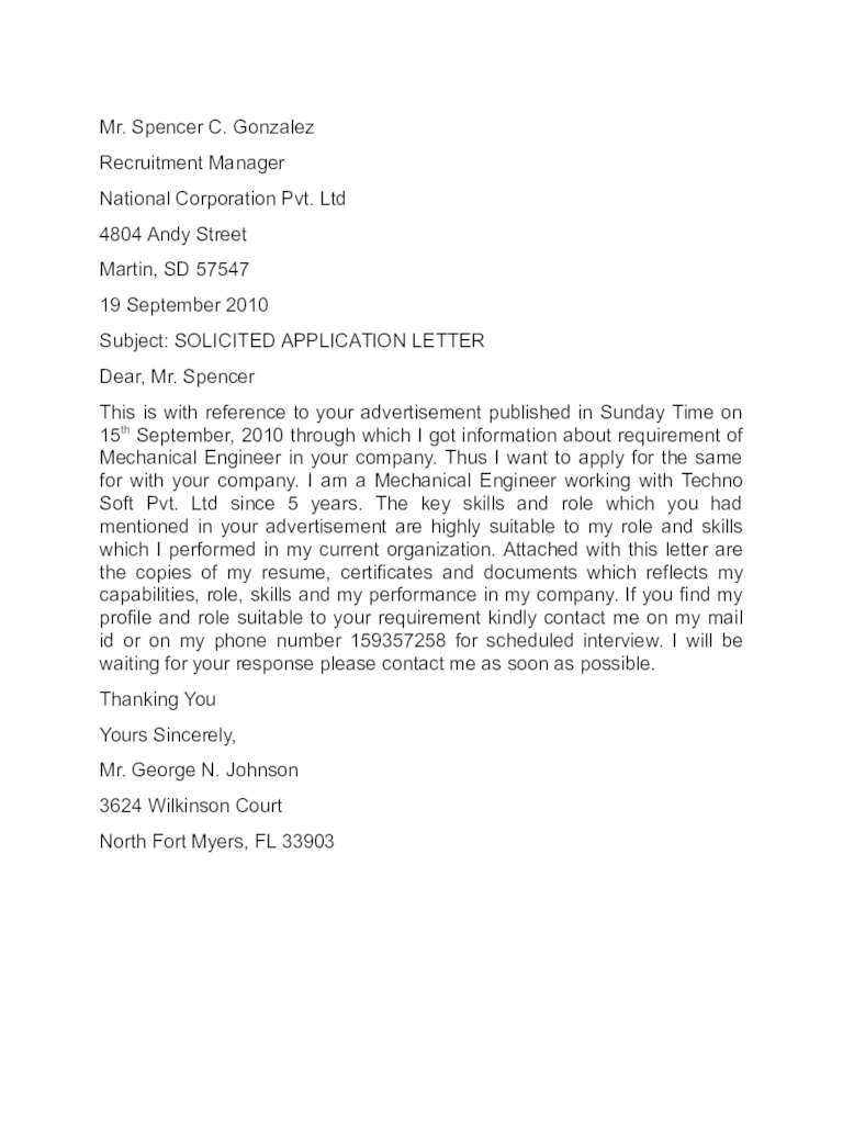 Writing An Unsolicited Application Letter For Fresh Graduate ...