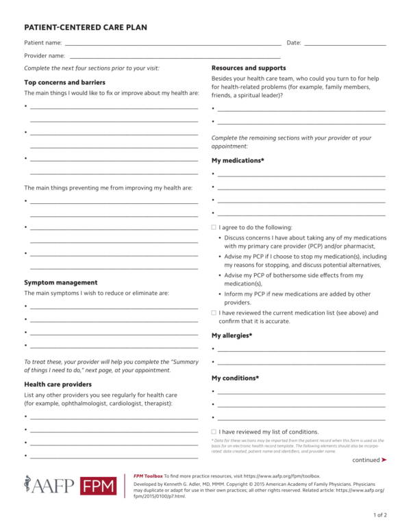 How To Create An Effective Patient Care Plan | Templatesz234.com ...