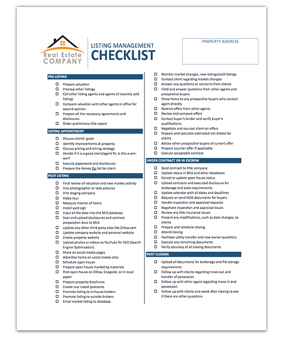 Real Estate Listing Checklist: The Complete Guide For 2023 ...