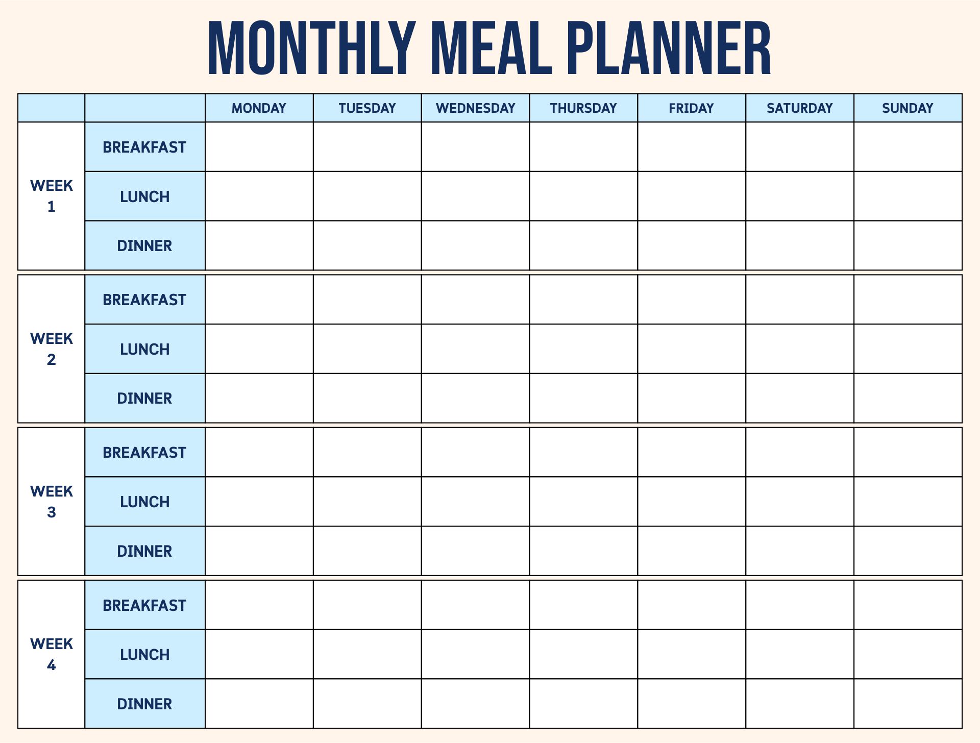 Organize Your Meals With A Printable Menu Planner | Templatesz234.com ...
