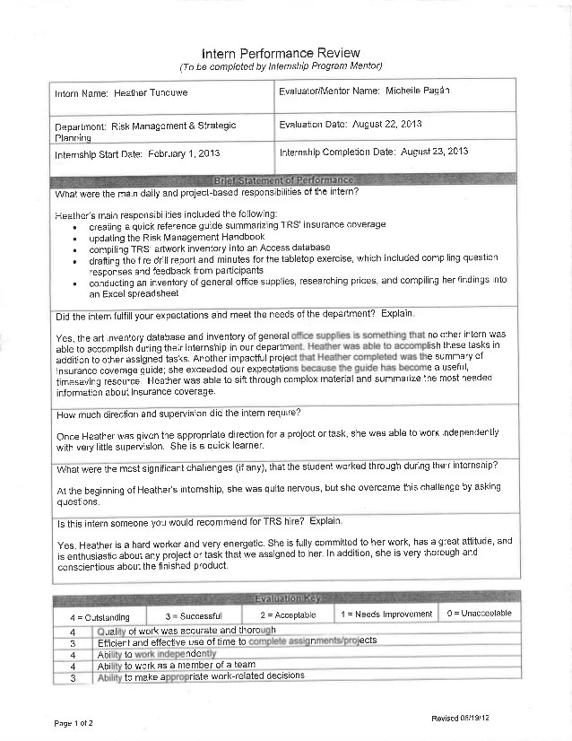 Tips For Conducting An Effective Internship Evaluation | Templatesz234 ...