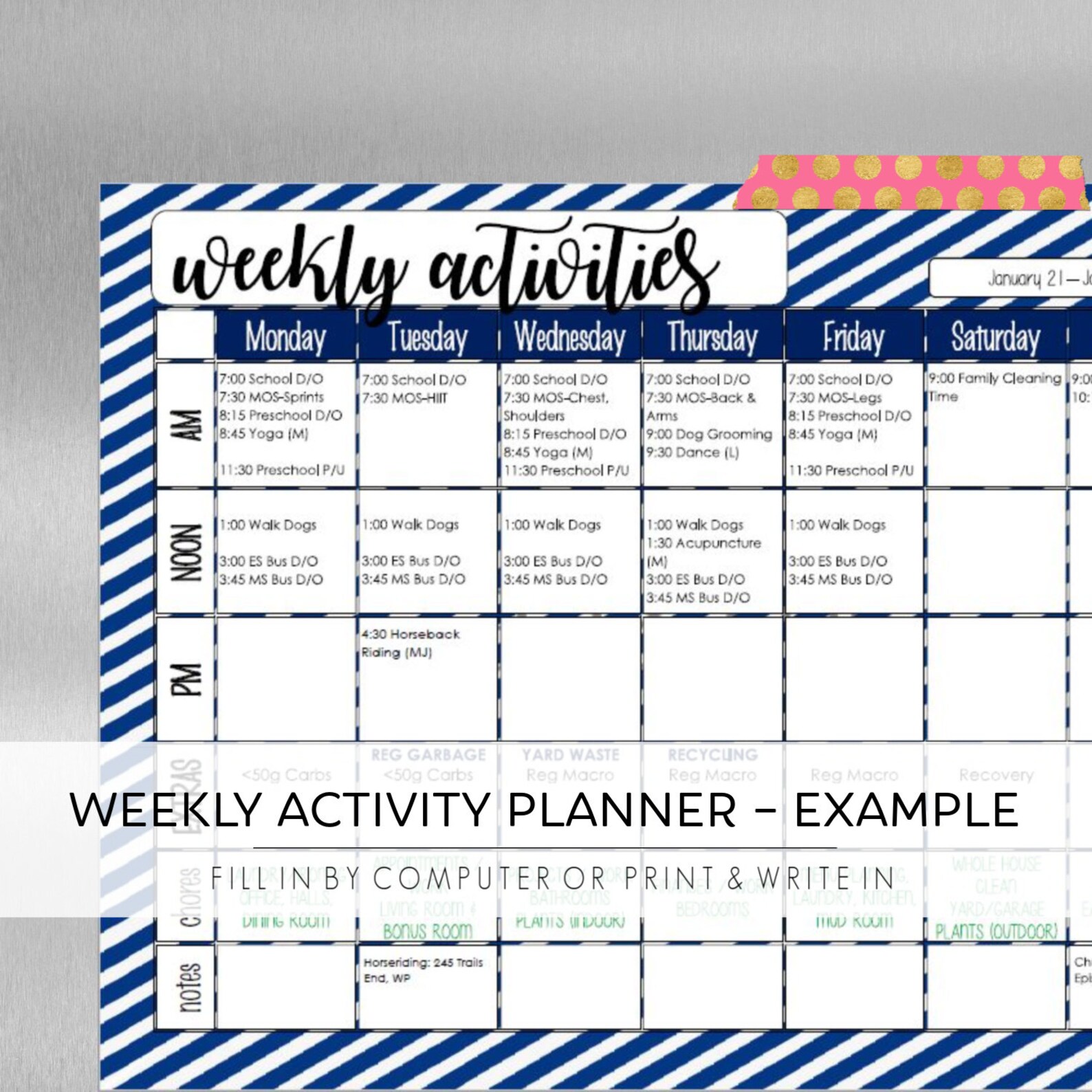 Weekly Activity Schedules - How To Create The Perfect One For You ...