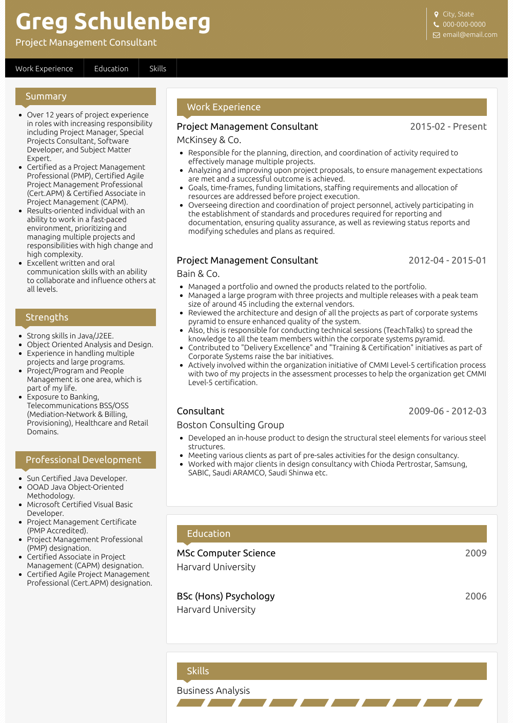 Creating The Perfect Sample Consultant Resume Template In 2023 ...