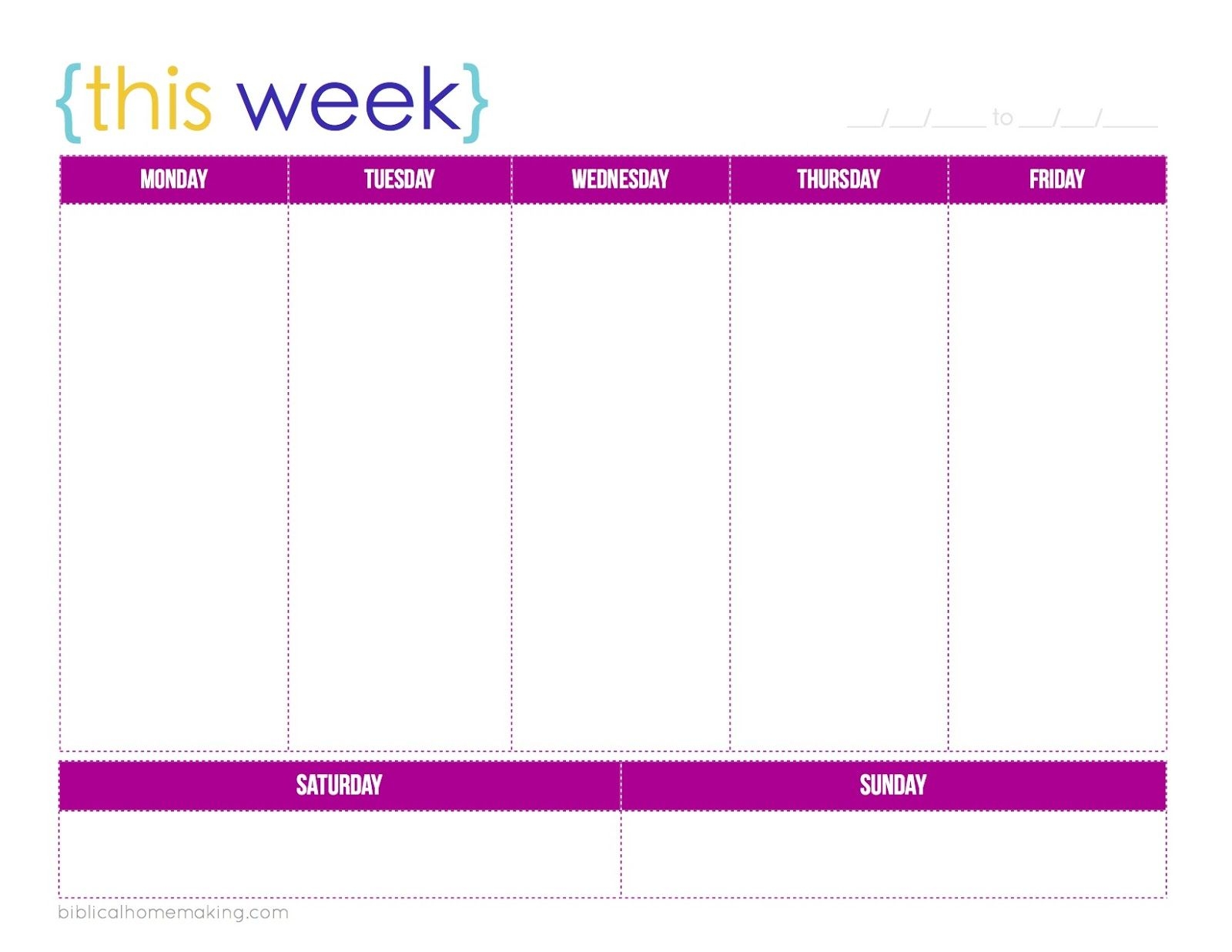 Weekly Calendar Template: A Must-Have Tool For Efficient Planning ...